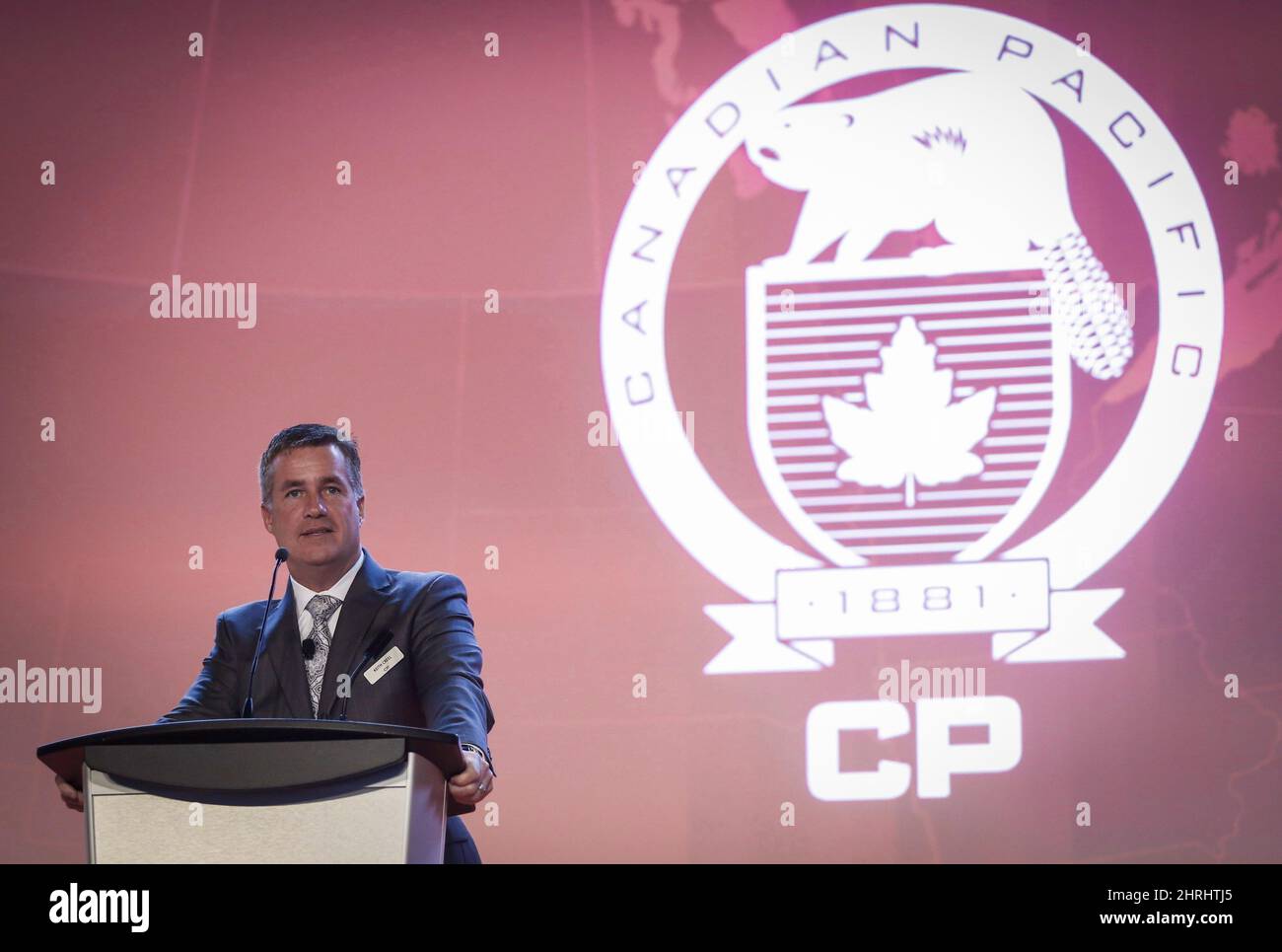 Canadian Pacific Railway president and CEO Keith Creel addresses the ...