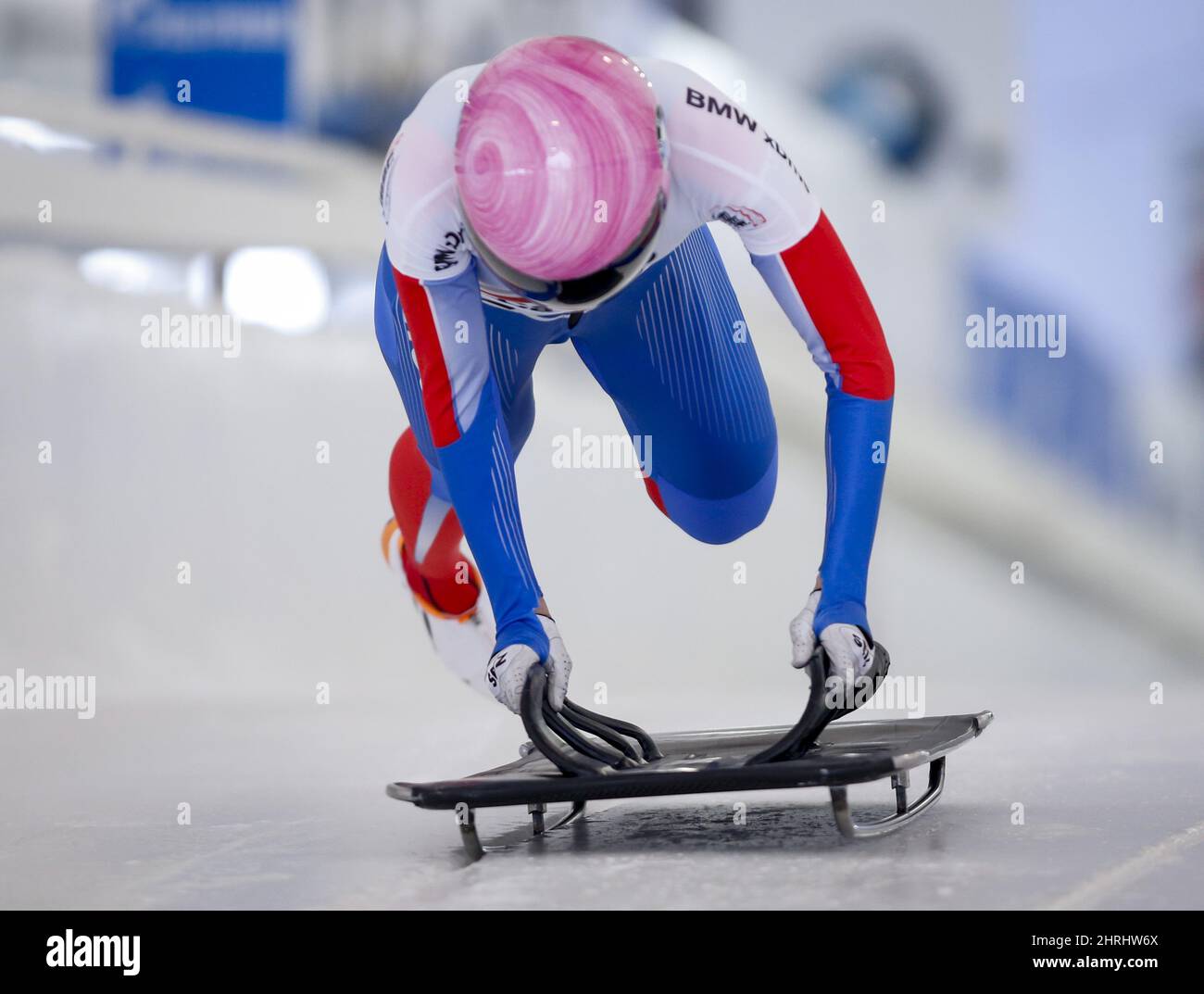 Russia's Yulia Kanakina competes during the women's World Cup skeleton ...