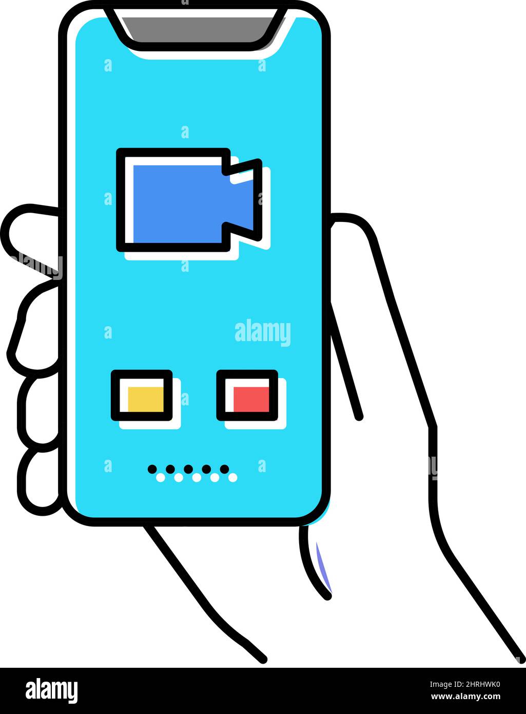 phone video calling color icon vector illustration Stock Vector Image ...