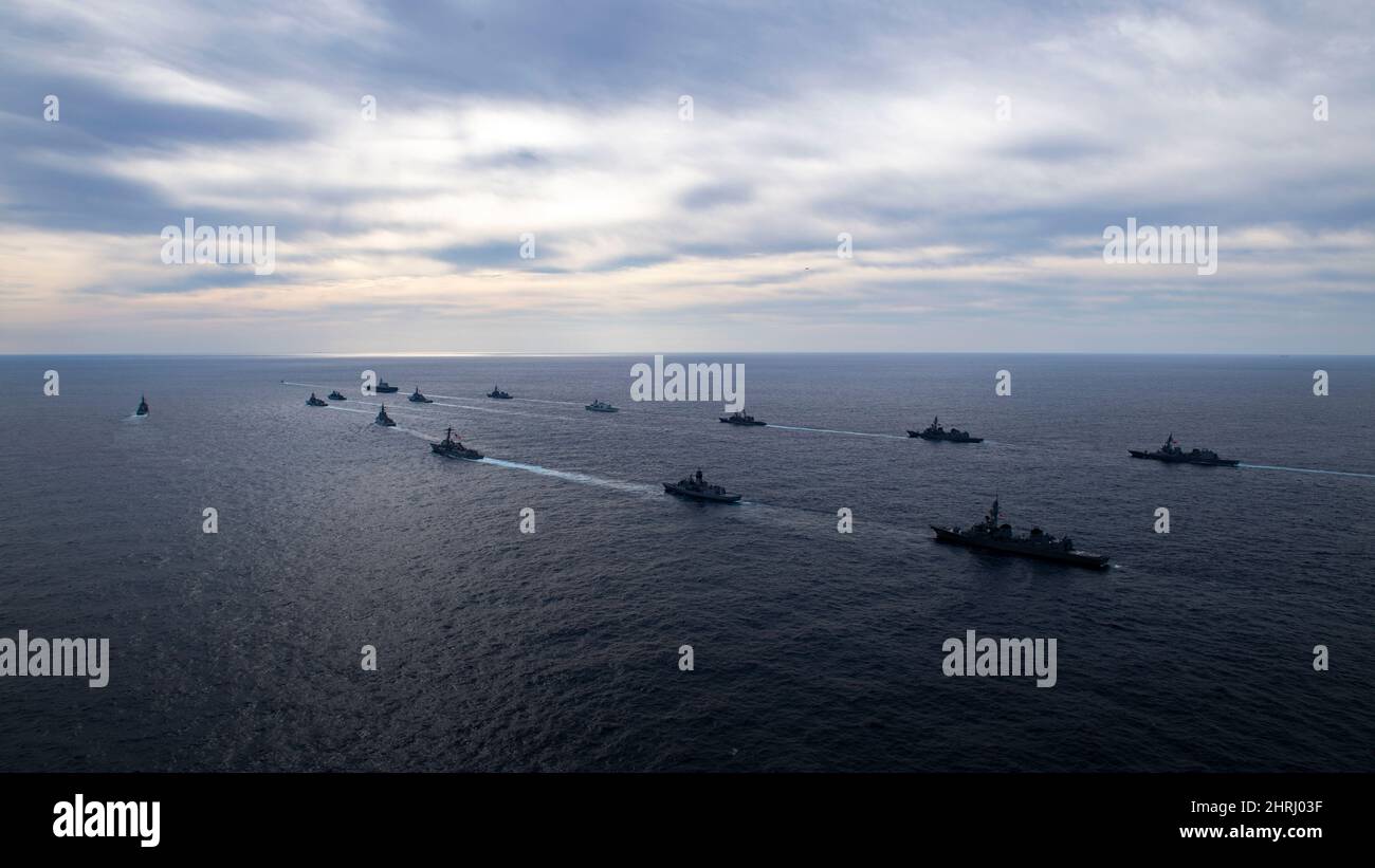 A multilateral formation of fifteen ships from the Royal Australian ...