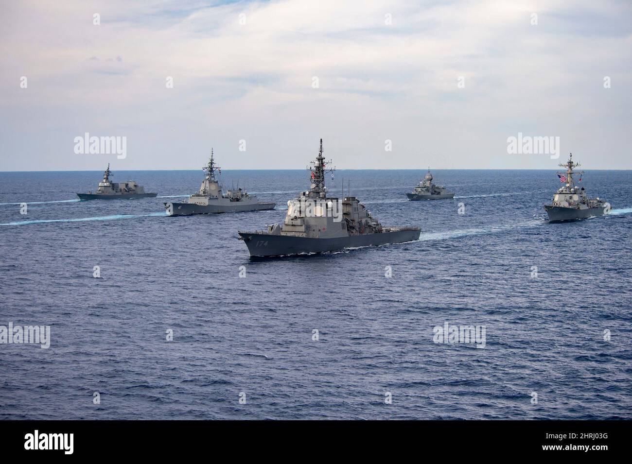 The Japan Maritime Self-Defense Force Akizuki-class destroyer JS ...