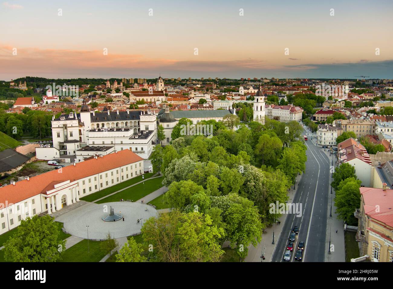 Aerial view of Vilnius Old Town, one of the largest surviving medieval ...