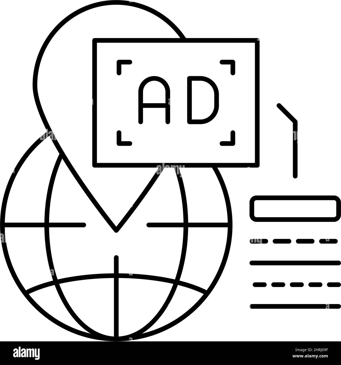 location advertising line icon vector illustration Stock Vector Image ...