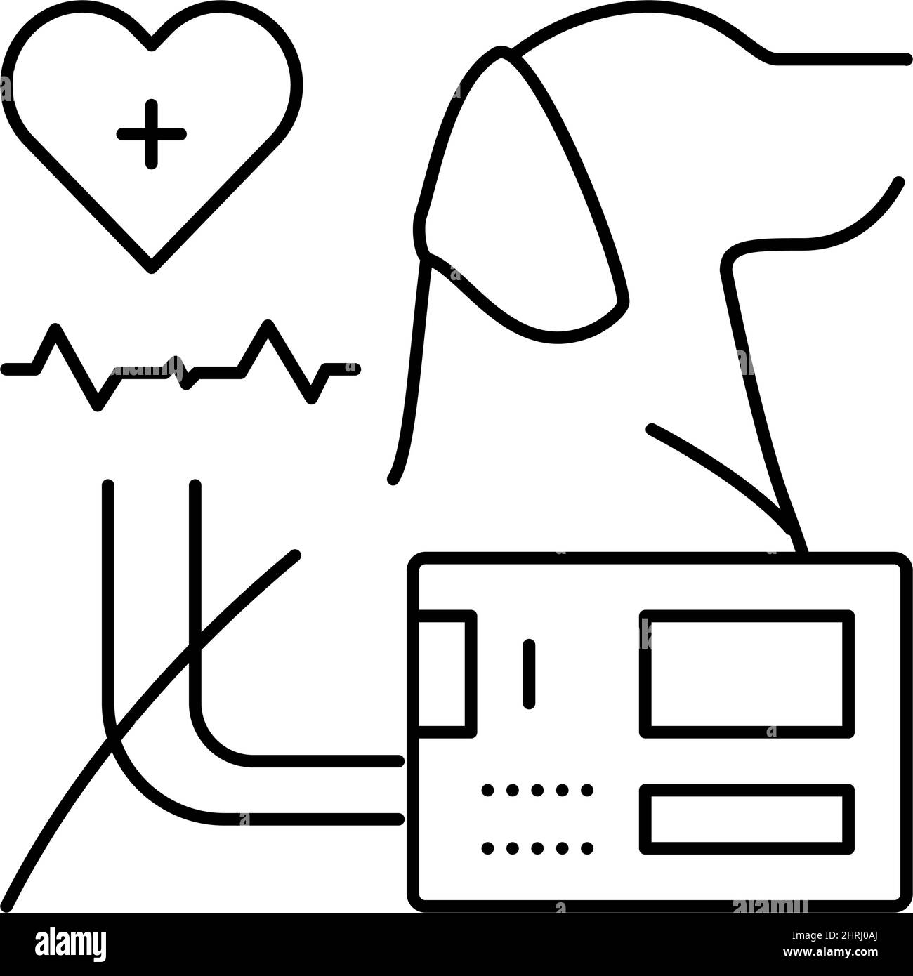 ekg heart of domestic animal line icon vector illustration Stock Vector ...