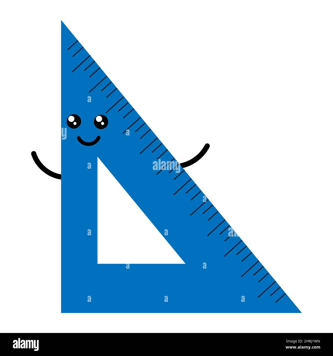 Vector illustration of cute cartoon kawaii ruler isolated on white ...