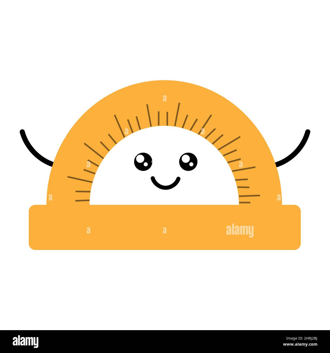 Vector illustration of cute cartoon kawaii ruler isolated on white ...