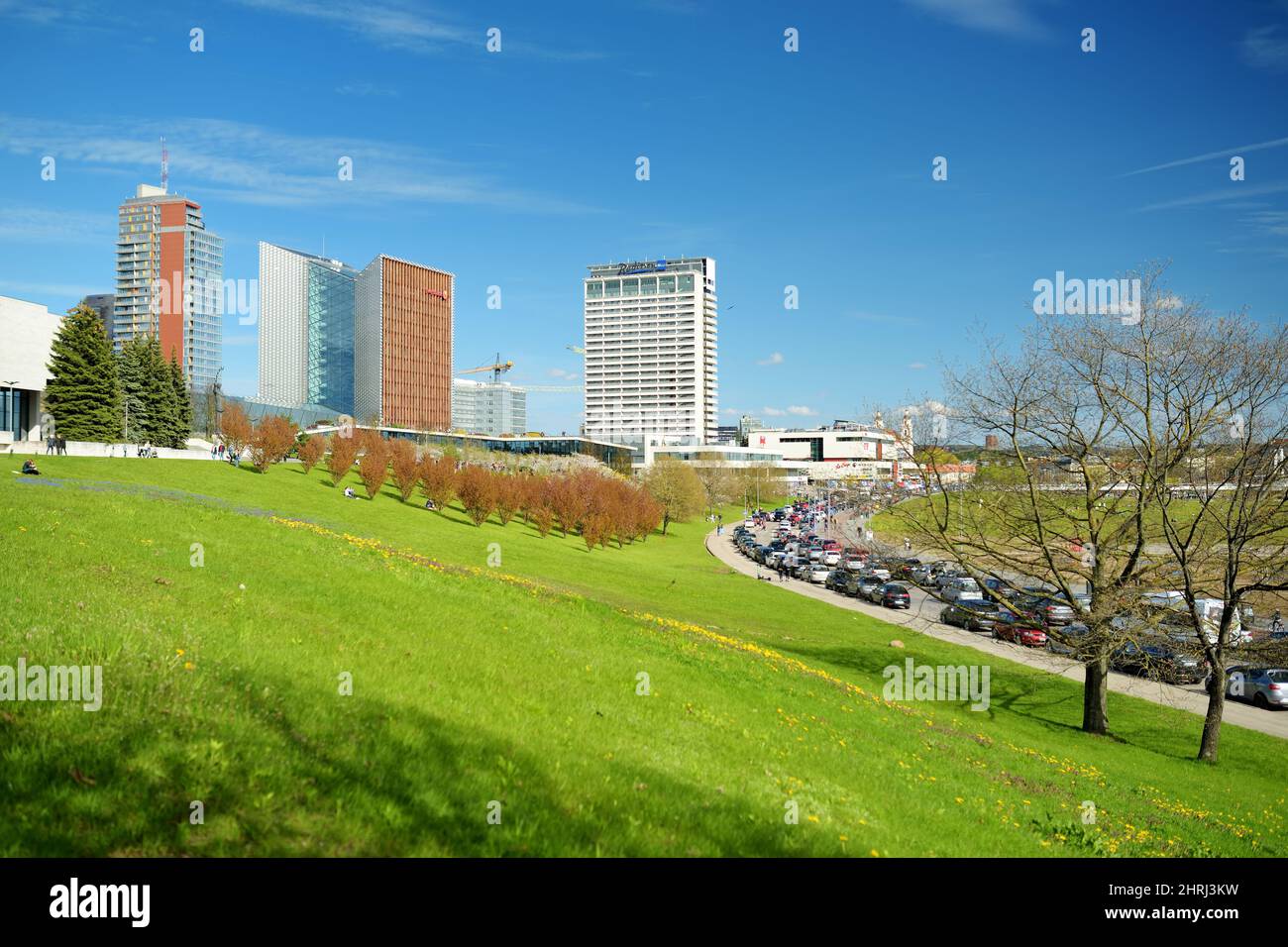 VILNIUS, LITHUANIA - APRIL 2021: Beautiful view of Vilnius business ...