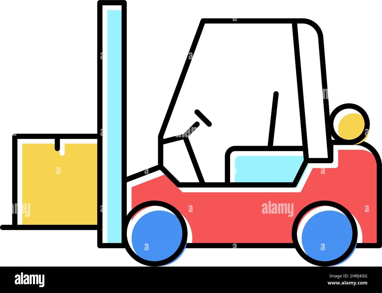 loader cart color icon vector flat illustration Stock Vector Image ...