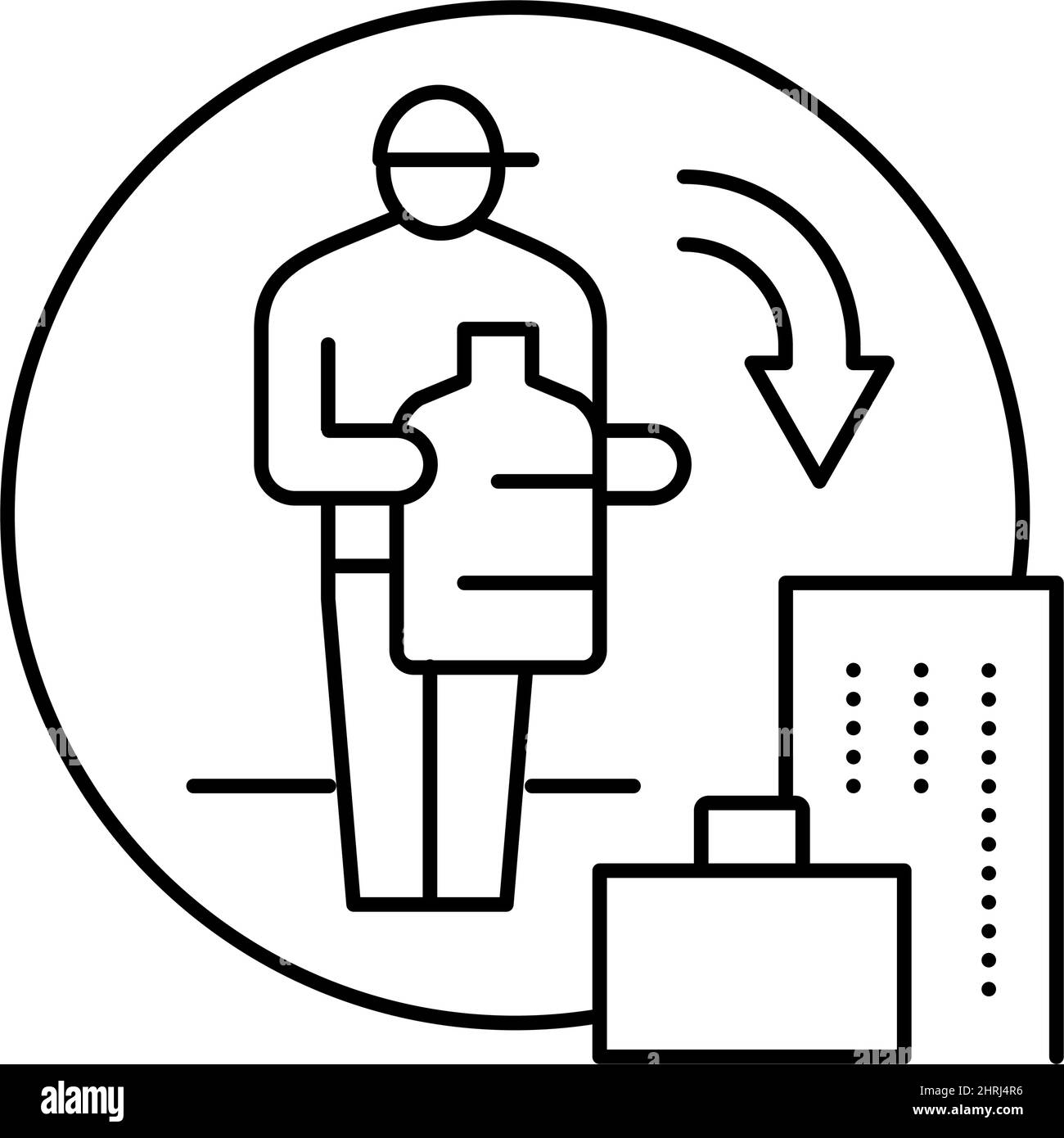 at work delivering water line icon vector illustration Stock Vector ...