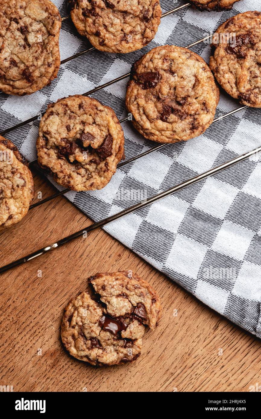 Vertical top view of a heap of homemade cookies Stock Photo - Alamy