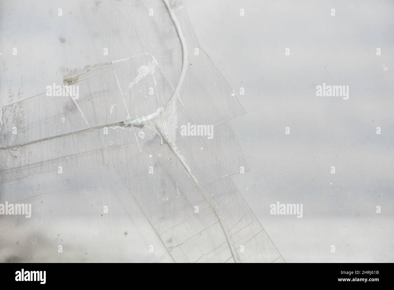 Destroyed glass after russian shots in window of civil people in ...