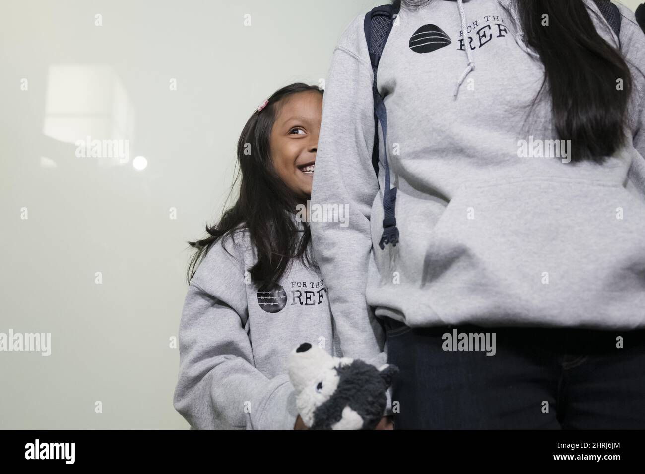 Vanessa Rodel and her seven-year-old daughter Keana arrive at Lester B ...