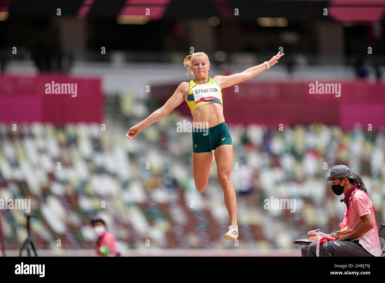 Brooke Stratton participating in the Tokyo 2020 Olympic Games in the ...