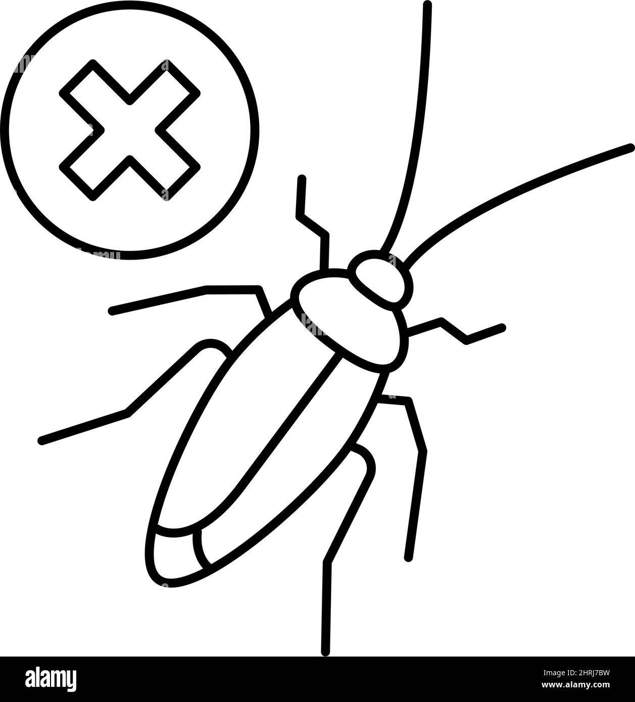 cockroach control line icon vector illustration Stock Vector Image ...