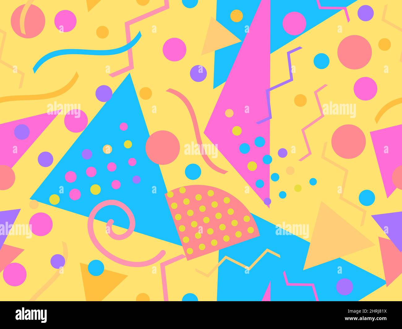 Seamless pattern with geometric shapes in 80s memphis style. Abstract ...