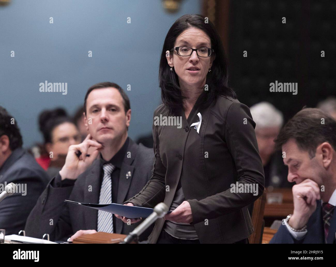 Quebec Justice Minister Sonia LeBel tables a document before question ...
