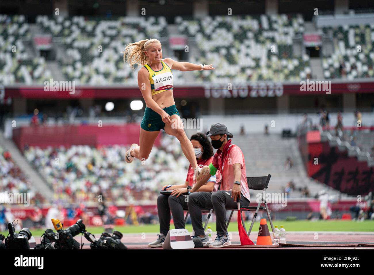 Brooke Stratton participating in the Tokyo 2020 Olympic Games in the ...