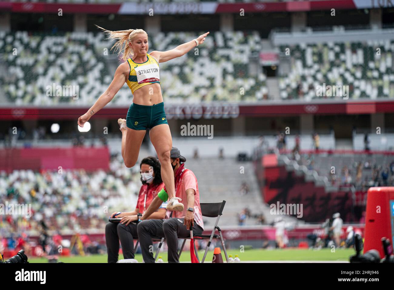 Brooke Stratton participating in the Tokyo 2020 Olympic Games in the ...