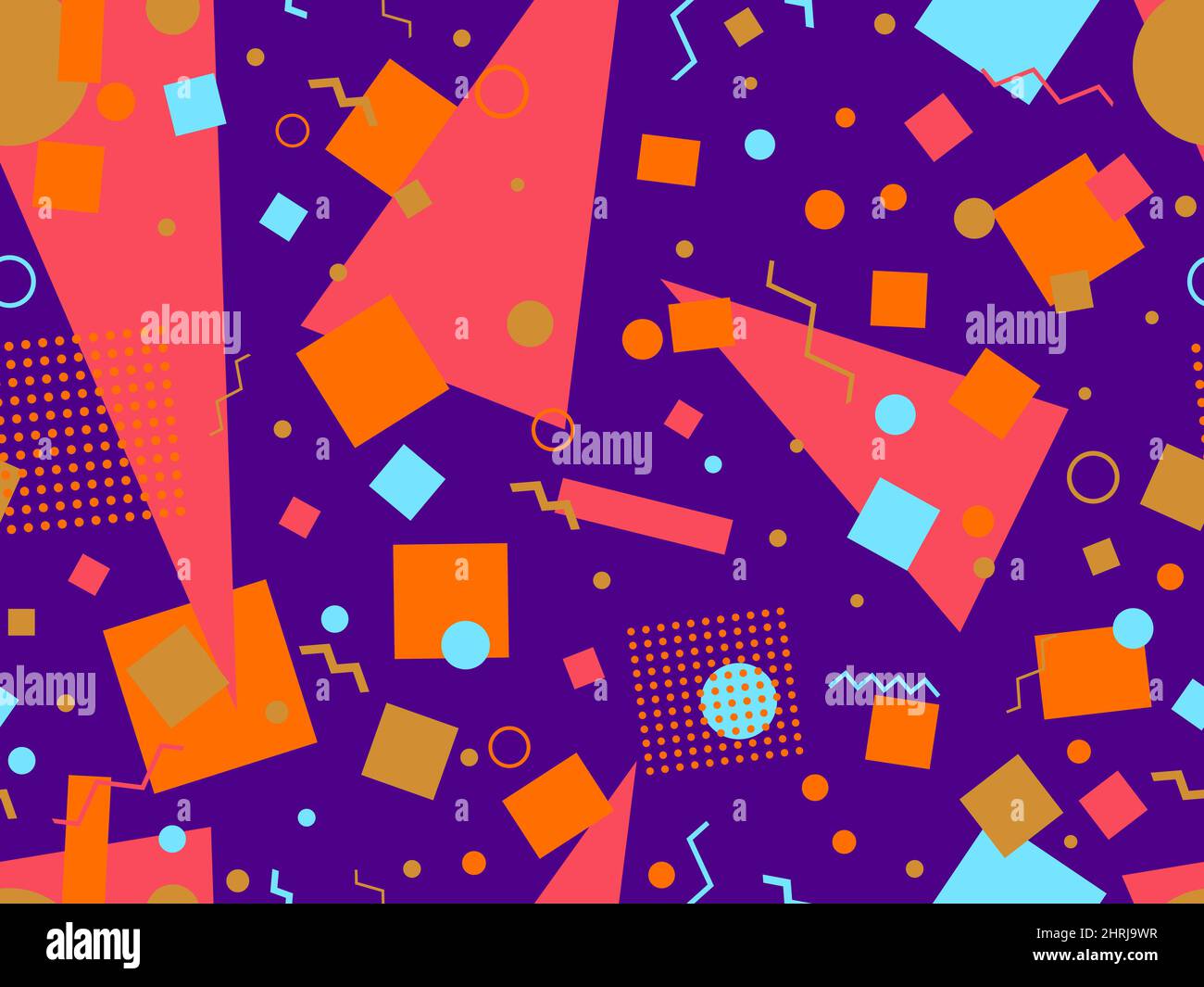 Seamless pattern with geometric shapes in 80s memphis style. Abstract ...