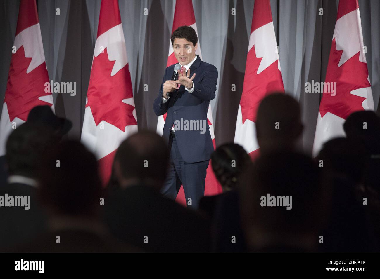 Prime Minister Justin Trudeau speaks at a Liberal Party fundraiser in ...