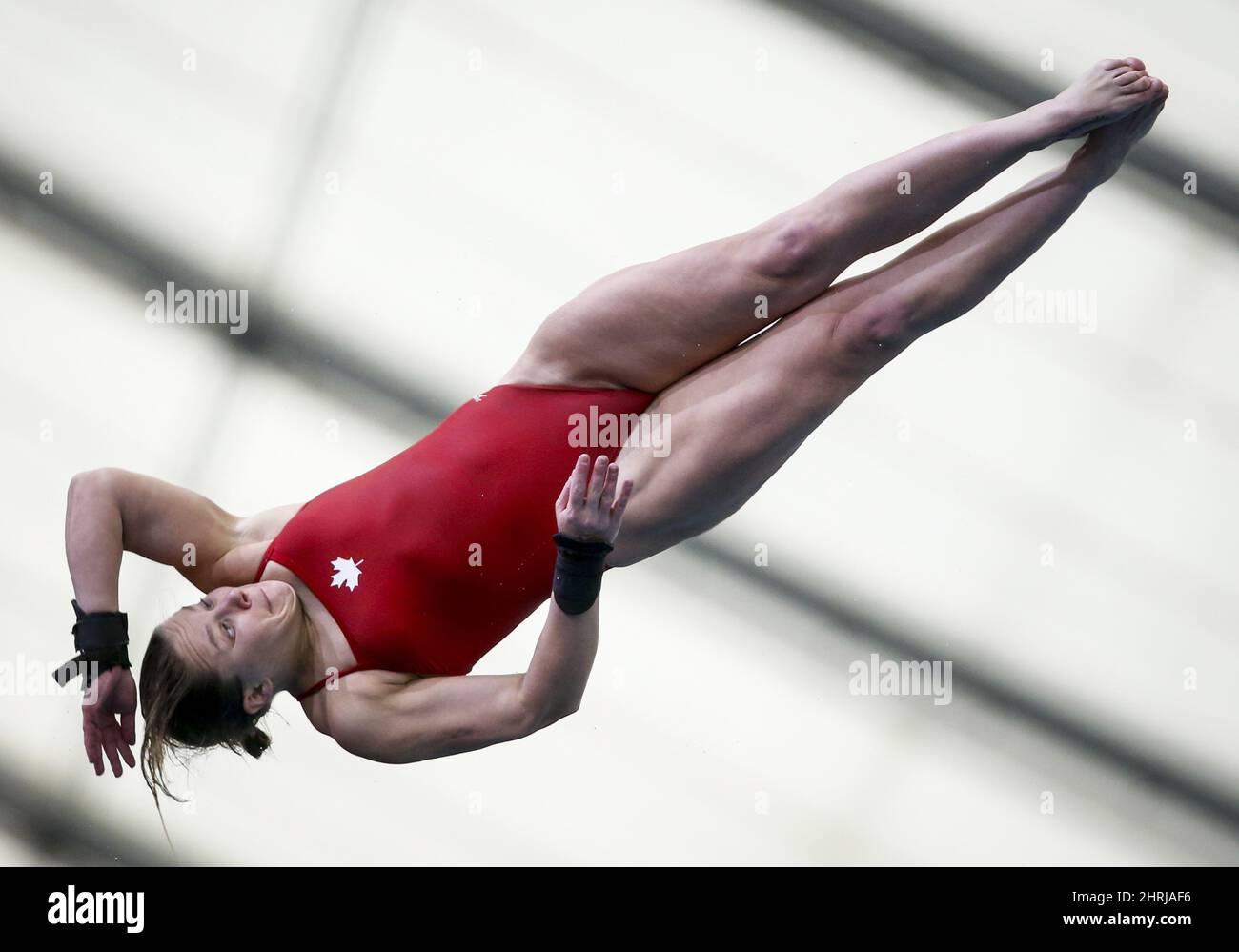 Canada's Celina Toth competes during the women's open platform finals ...