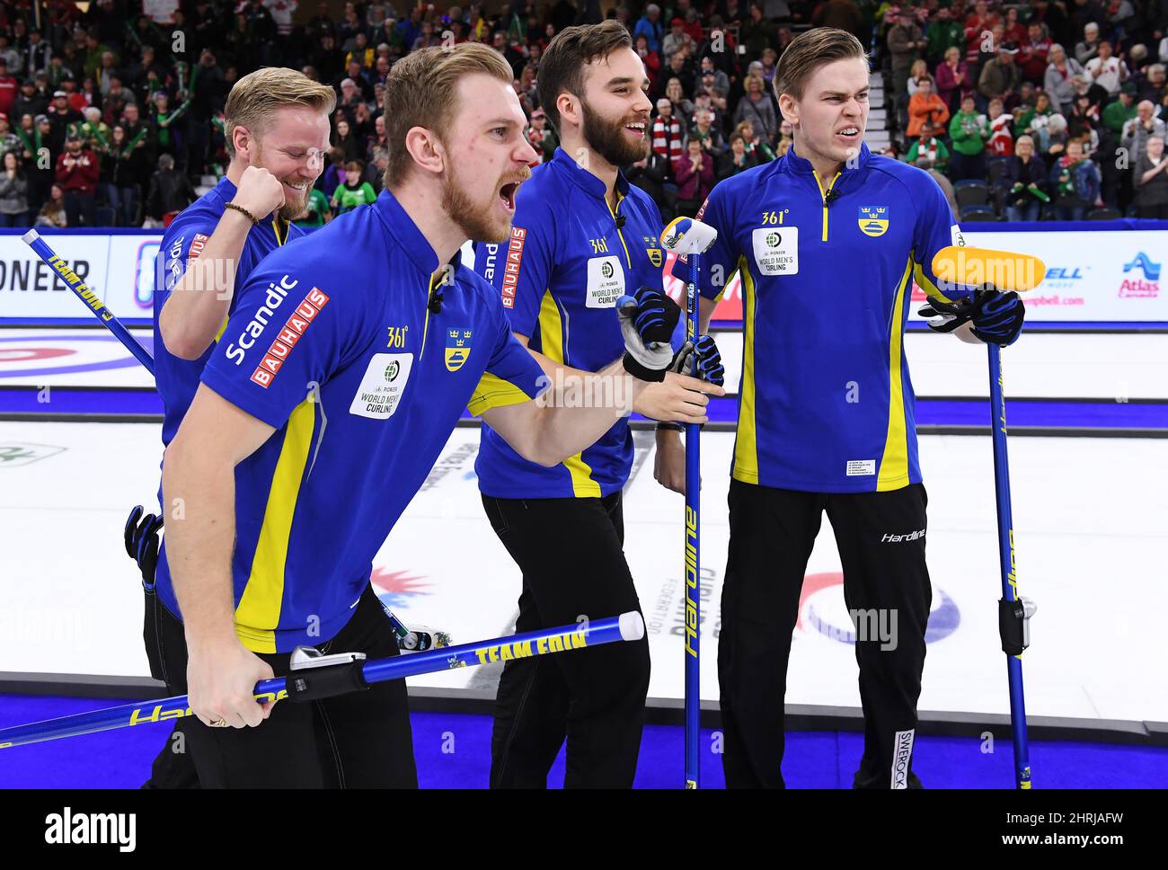 Team Sweden, left to right, skip Niklas Edin, second Rasmus Wranaa ...