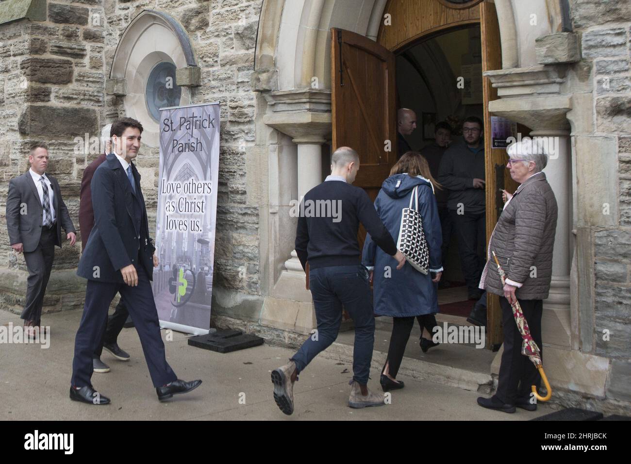 Prime Minister Justin Trudeau makes his way to a service at St.Patrick ...