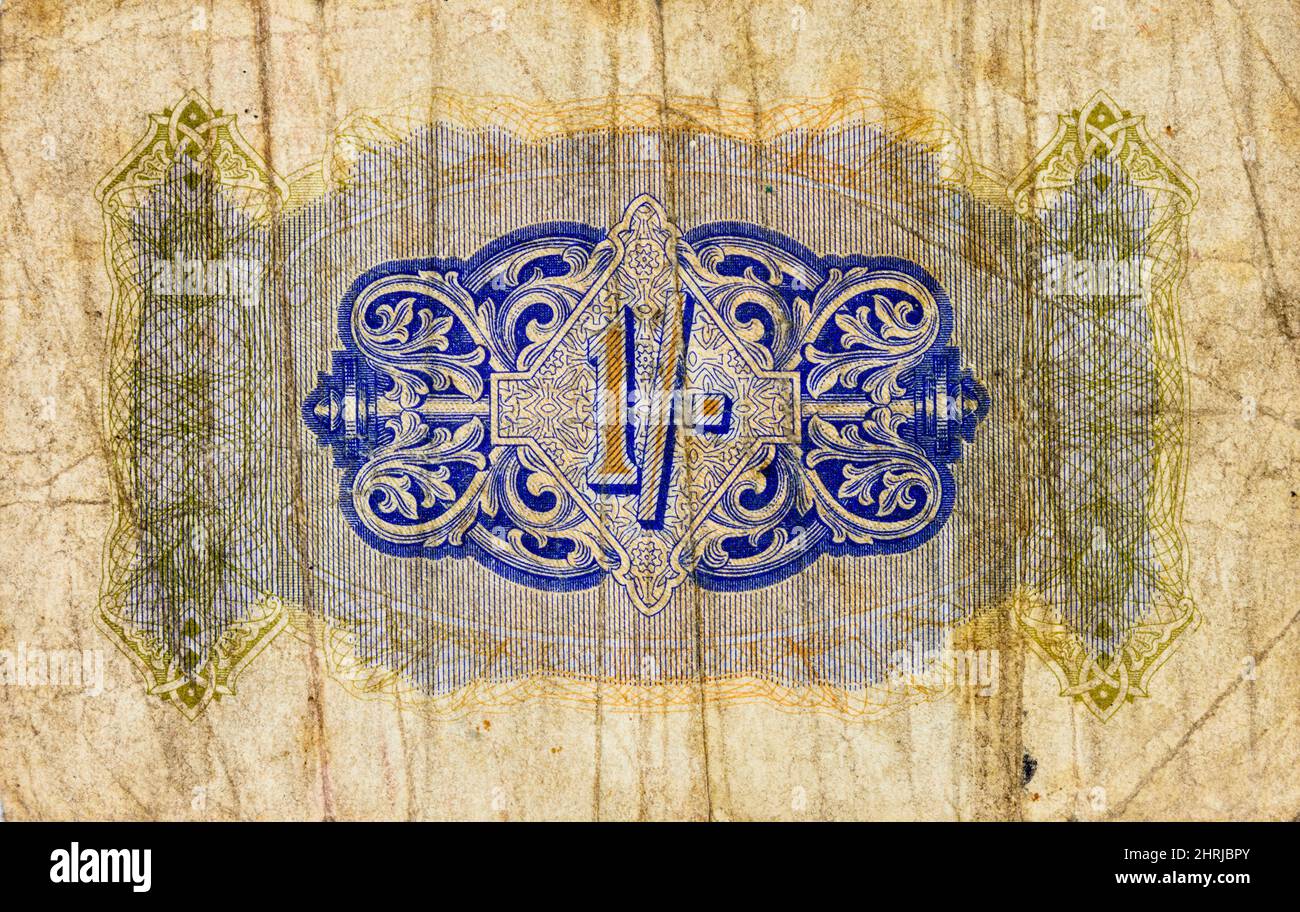 British Military Authority one shilling note. A World War II note ...