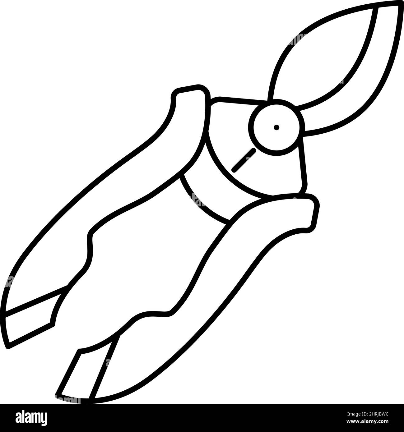secateurs for cutting house plant branch line icon vector illustration ...