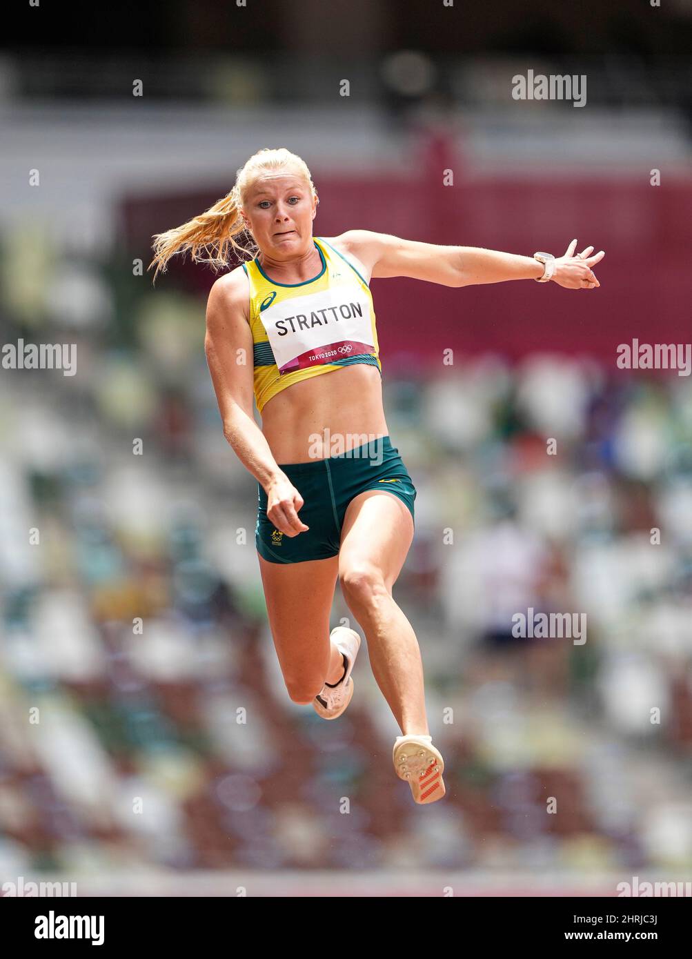 Brooke Stratton participating in the Tokyo 2020 Olympic Games in the long jump discipline Stock ...