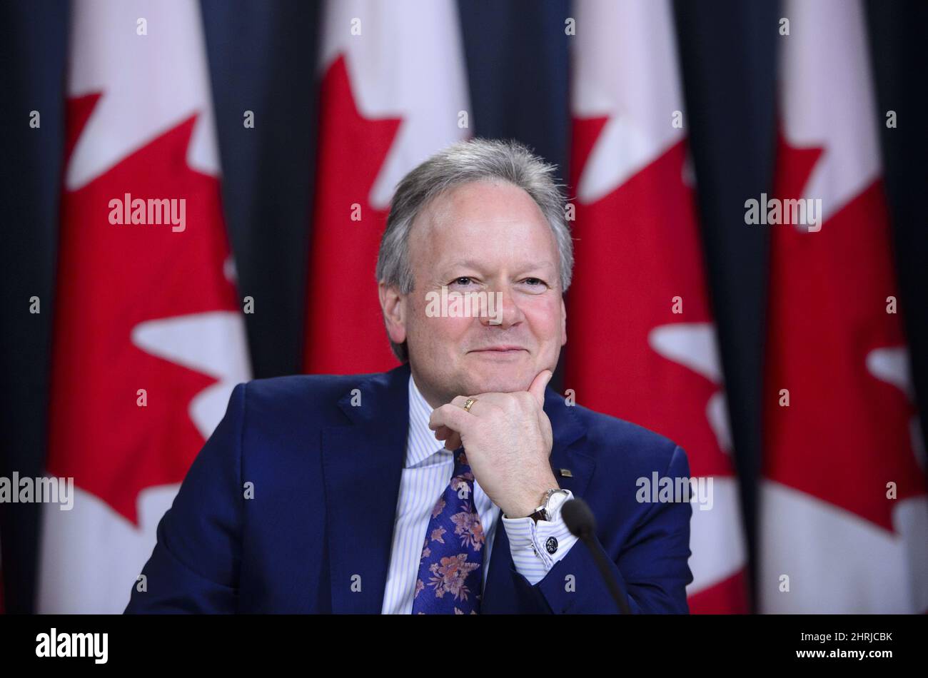 Stephen Poloz, Governor of the Bank of Canada holds a press conference ...