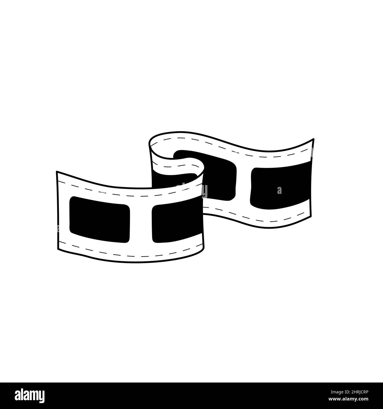 Film strip tape outline icon. Movie video frame isolated doodle drawing ...