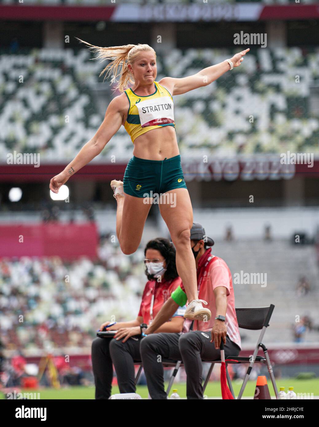 Brooke Stratton participating in the Tokyo 2020 Olympic Games in the ...