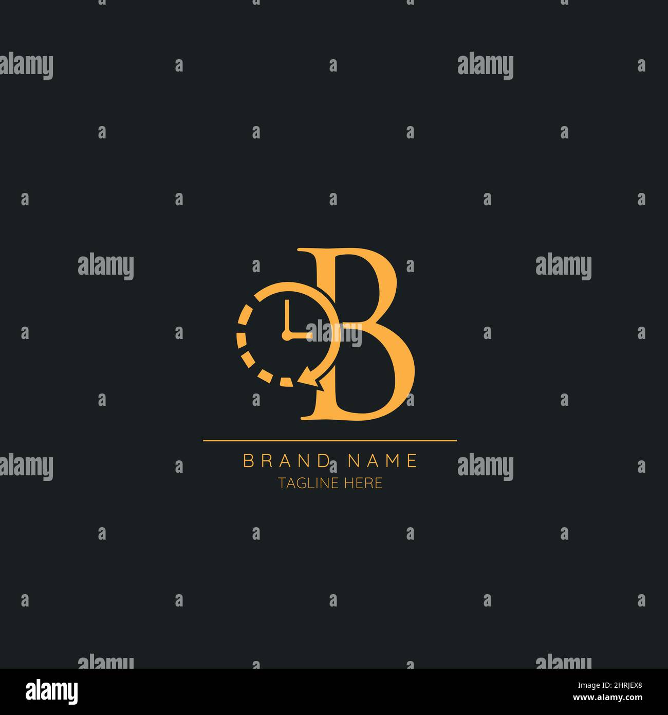 Abstract B initial letter icon logo incorporated with clock Stock ...