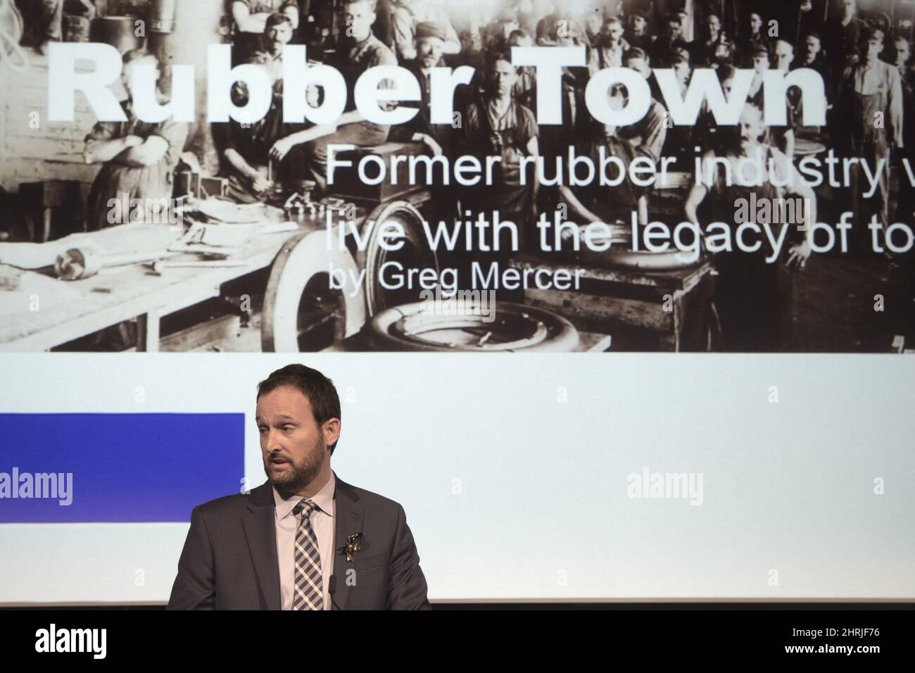 Greg Mercer, of the Waterloo Region Record, accepts the award for Local ...