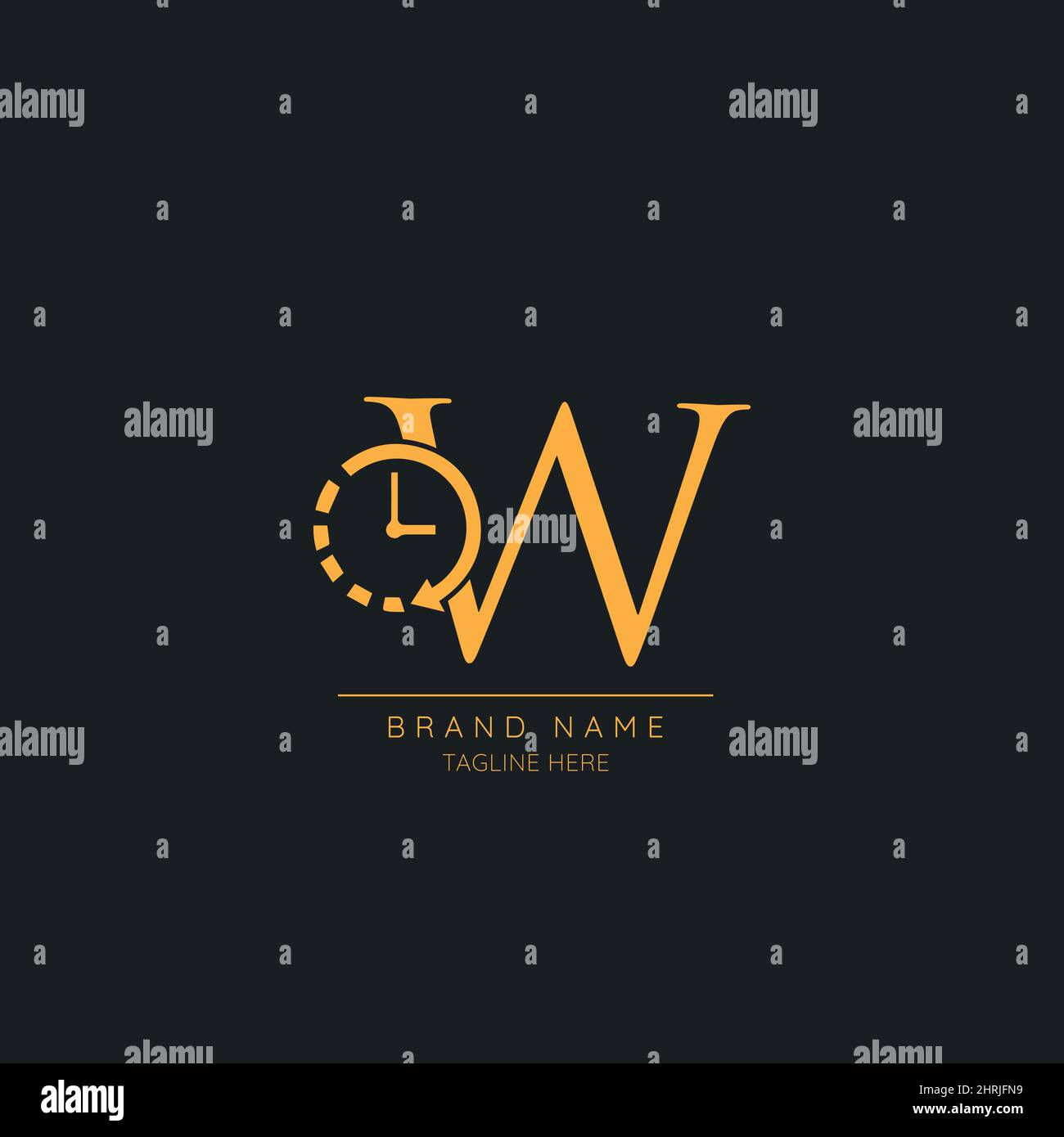 Abstract W initial letter icon logo incorporated with clock Stock ...