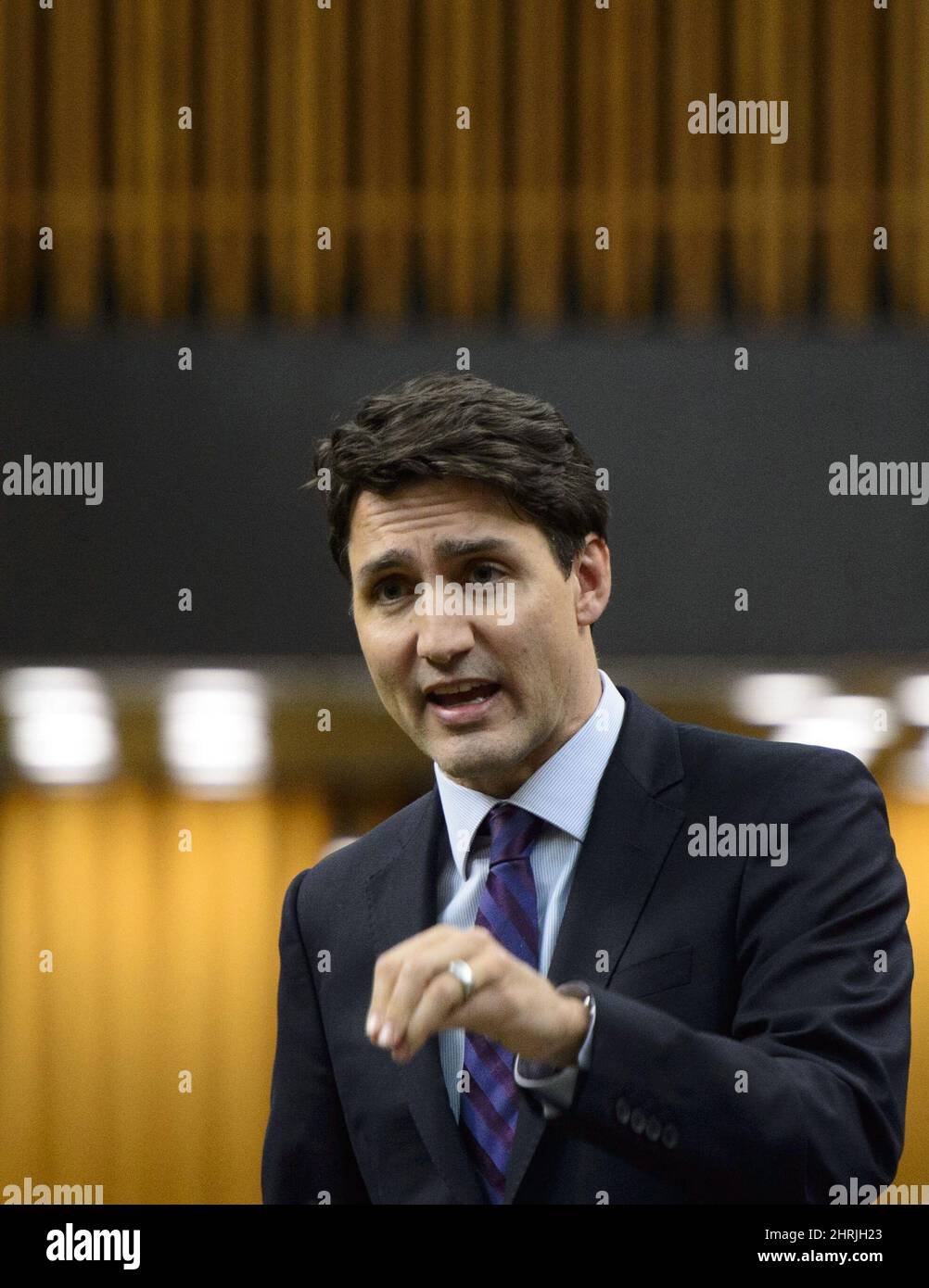 Prime Minister Justin Trudeau stands during question period in the ...