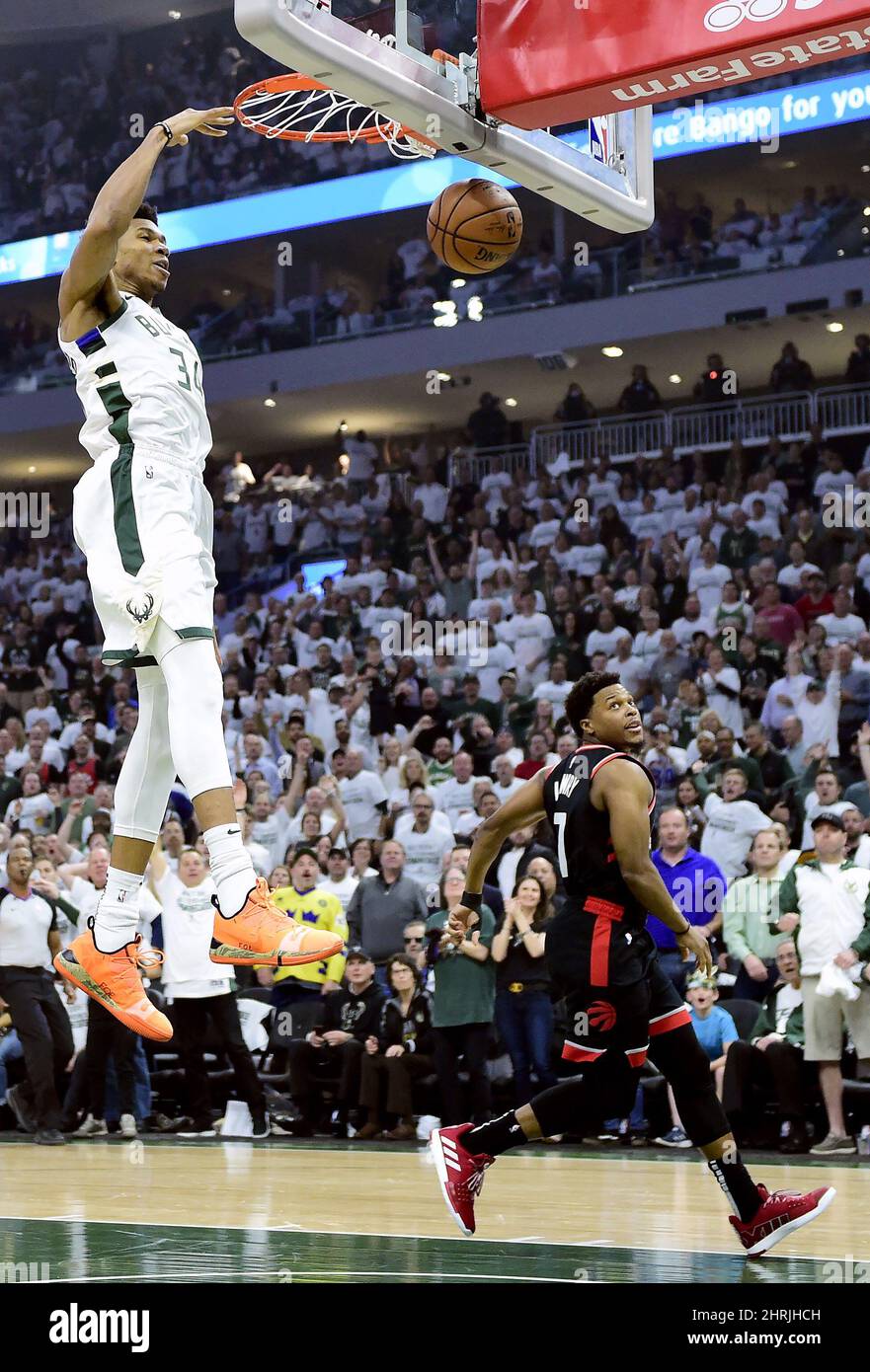 Toronto Raptors guard Kyle Lowry (7) looks on as Milwaukee Bucks ...