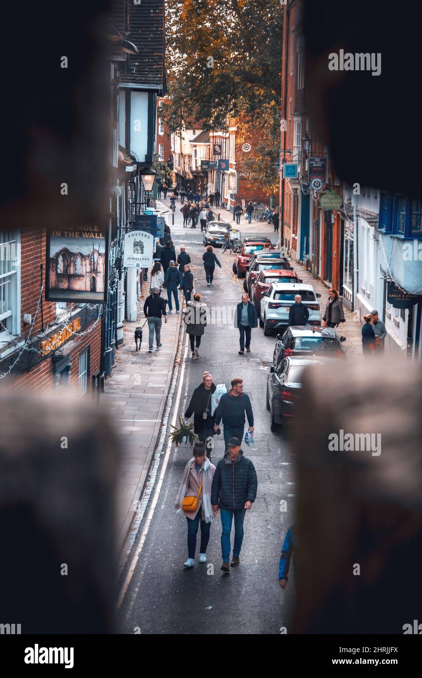 High Petergate view from inside Bootham Bar, York Stock Photo - Alamy