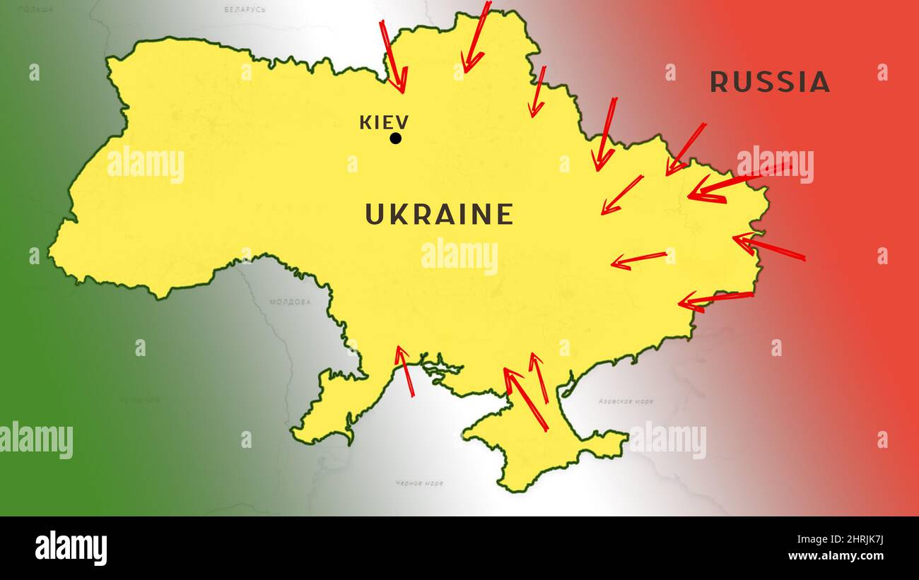 Russia's war in Ukraine. the direction of the invasion of Russian ...