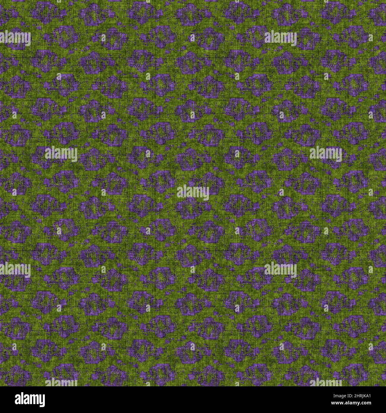 Retro 1960 style green printed pattern in seamless repeat. Vintage mid ...