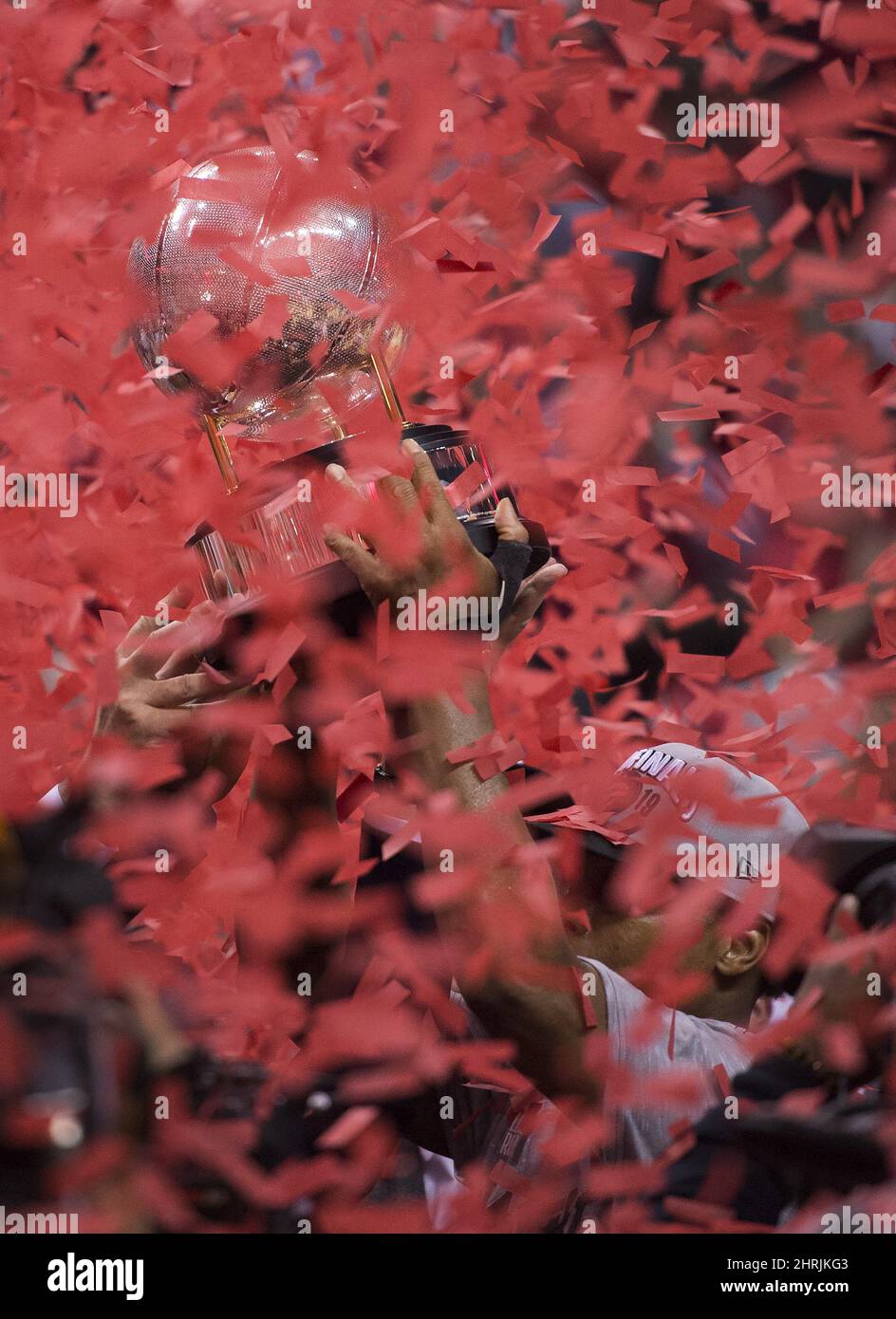 Toronto Raptors guard Kyle Lowry hoists the NBA Eastern Conference ...