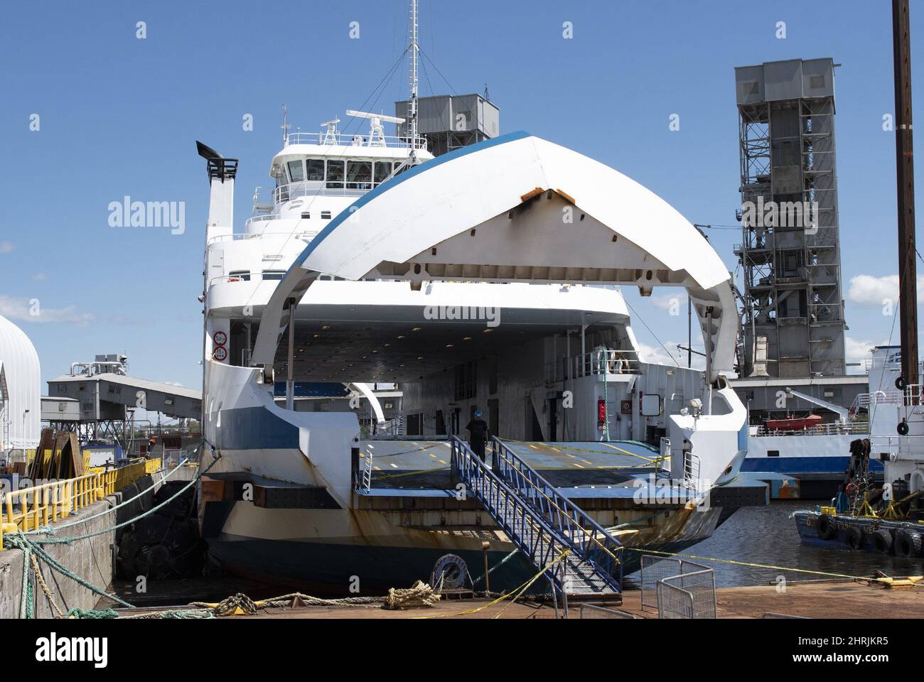 The ferry NM Saaremaa I, that will cross from Matane to Baie-Comeau ...