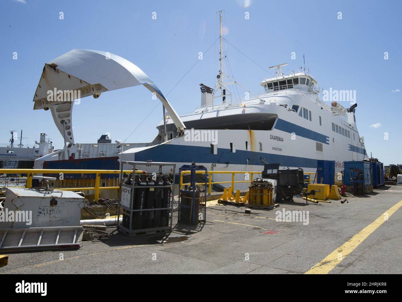 The ferry NM Saaremaa I, that will cross from Matane to Baie-Comeau ...