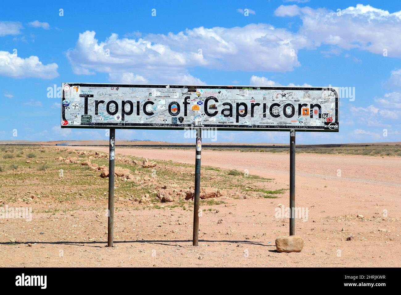 Rehoboth, Namibia - March 7, 2017: Tropic of Capricorn sign in the ...