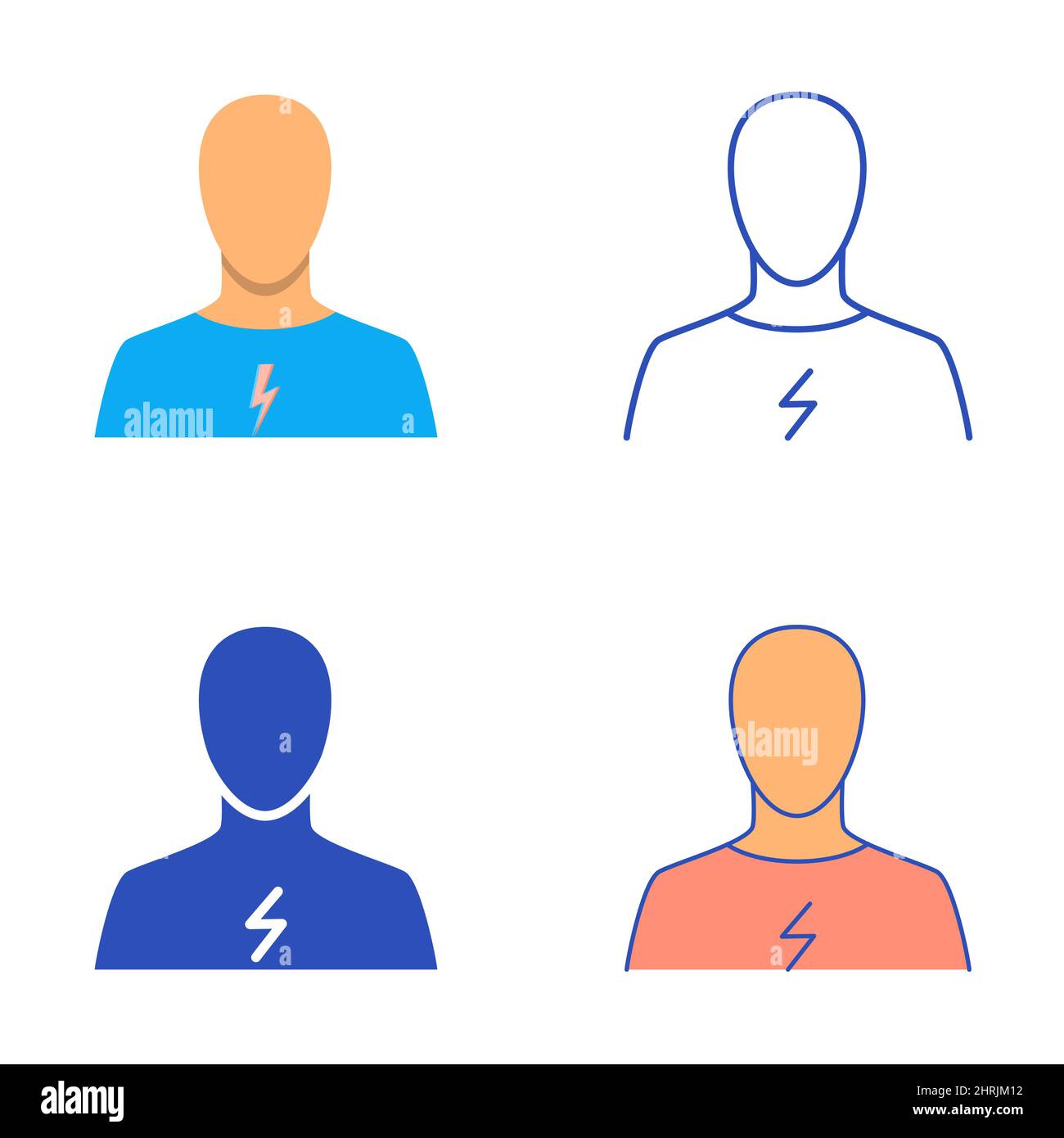 Chest pain icon set in flat and line style. Vector illustration Stock ...