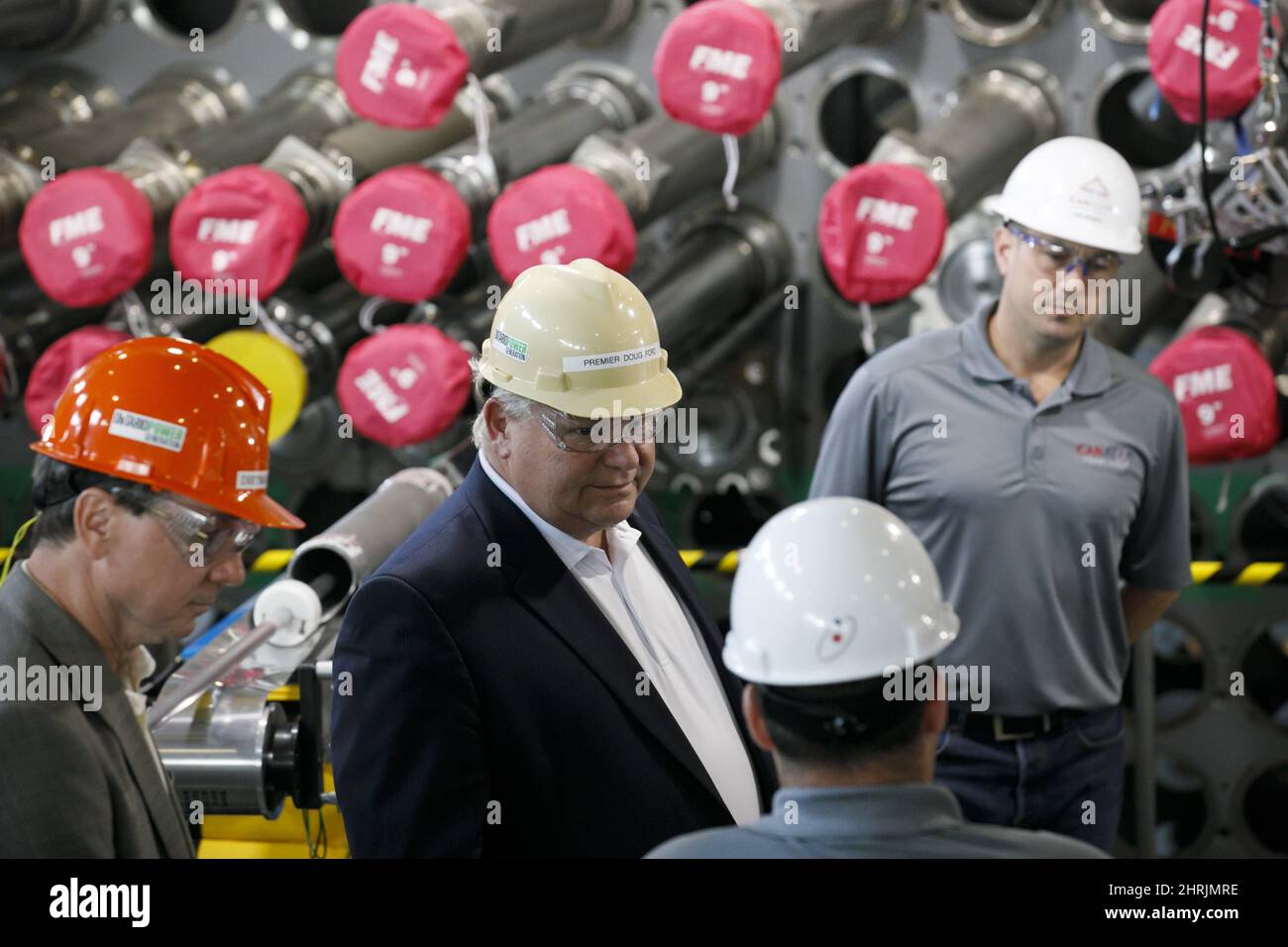 Ontario Premier Doug Ford takes a tour of the mock-up facility in the ...