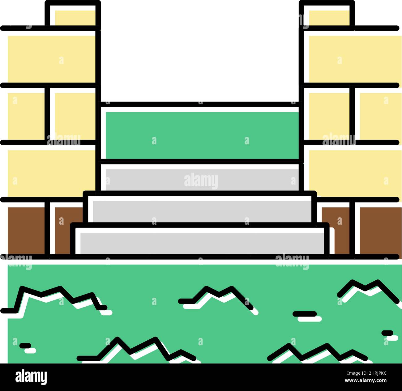 hardscapes fence color icon vector illustration Stock Vector Image ...