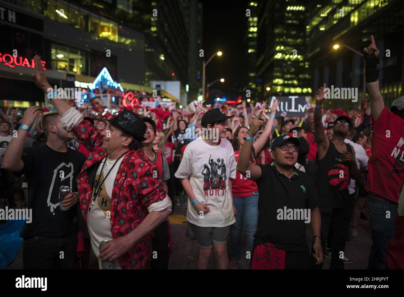 Toronto Raptors fans react during Game 4 of the NBA Finals against ...