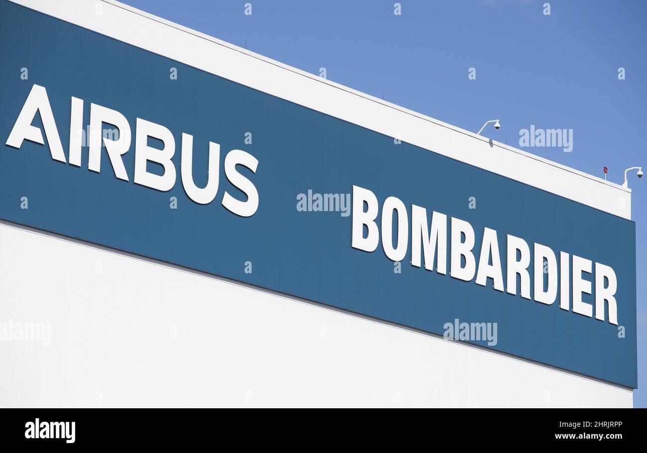 A Bombardier Airbus assembly plant is shown in Mirabel, Que., Friday ...